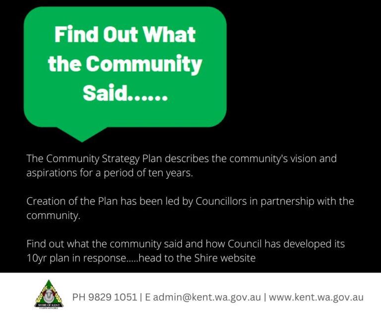 Shire of Kent Community Plan 2023 -2033 – What the Community Said ...