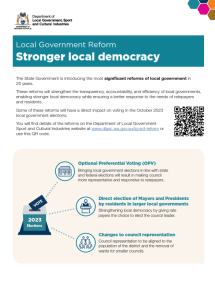 Local Government Reform Information | Shire of Kent